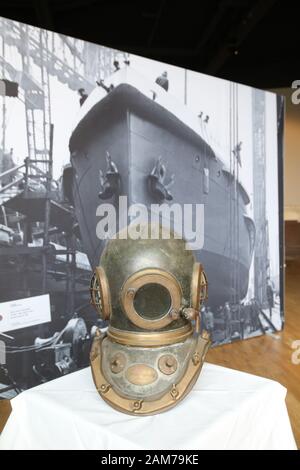 An old standard diving dress (also known as hard-hat or copper hat ...