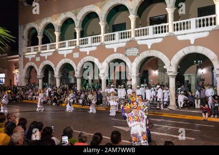 Local performers dance the Danza Vaqueria in front of the Palacio ...