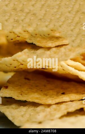 Macro photography of stack of corn chips Stock Photo - Alamy