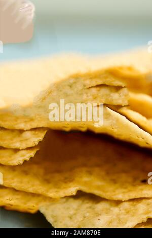 Macro photography of stack of corn chips Stock Photo - Alamy