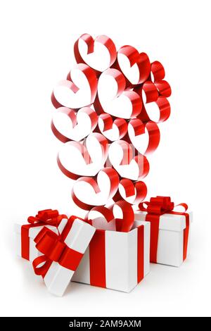 Abstract Background with Paper Hearts, ribbons for Valentine`s Day ...