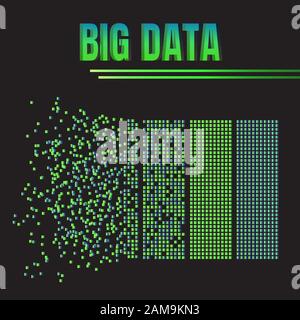Big data machine algorithms minimalistic design. Science vector background illustration Stock ...