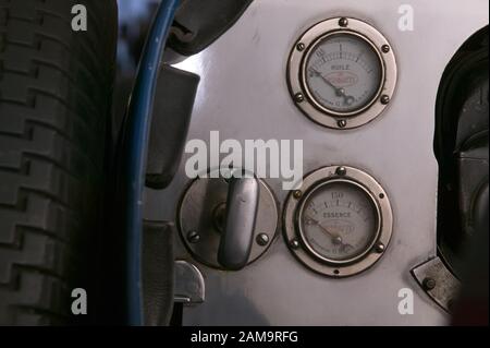 Vintage Bugatti Type 35 Fuel gauges Stock Photo - Alamy