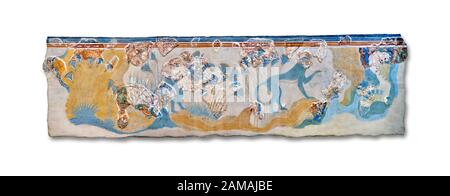 Minoan wall art depicting 'Blue Monkeys' from Knossos Palace, 1700-1450 ...