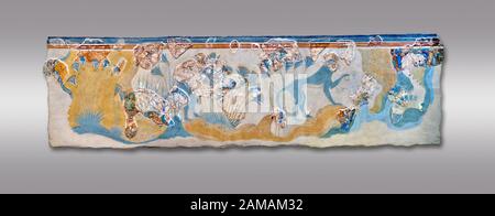 Minoan wall art depicting 'Blue Monkeys' from Knossos Palace, 1700-1450 ...