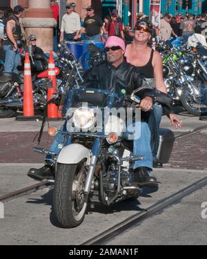 Bikers at Lone Star Rally festival. Galveston, Texas, November 6-9 ...
