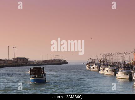 Fishing ships in the harbor of Fiumicino, Rome, Italy Stock Photo - Alamy