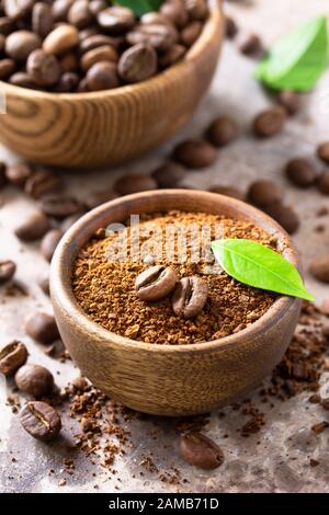 Cup of coffee on rustic stone background. Copy space Stock Photo - Alamy