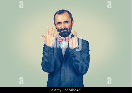 hands show the number six isolated on white background Stock Photo - Alamy