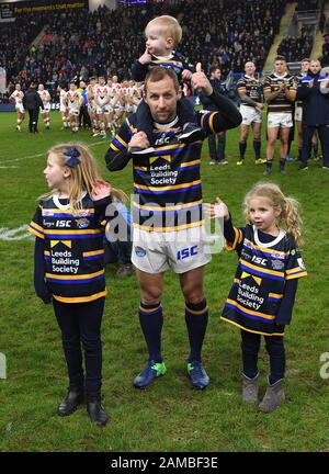 Rob Burrow with his children Macy, Maya and Jackson after the ...