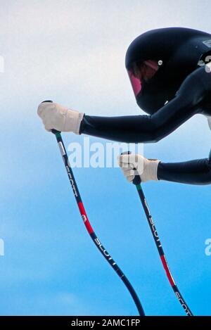Young men outdoor skiing Stock Photo - Alamy