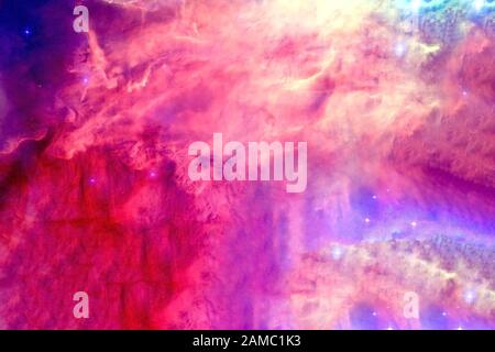 Beautiful space, red nebula. Elements of this image were furnished by ...
