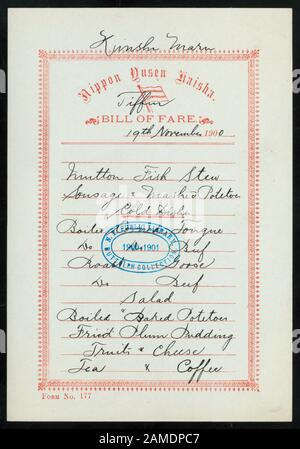 HANDWRITTEN; DECORATIVE GREEN BORDER 1900-4892; BREAKFAST [held by ...