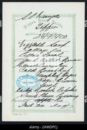 HANDWRITTEN; DECORATIVE GREEN BORDER 1900-4892; BREAKFAST [held by ...
