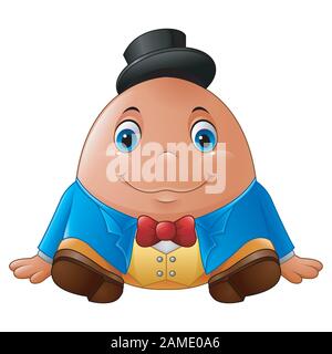Humpty dumpty egg cartoon character on white background illustration ...