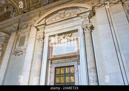 The famous Holy Door at St. Peter's Basilica in Vatican. Rome, Italy ...