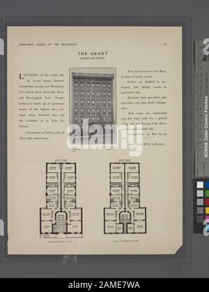 The Grant, 518 West 122nd Street; Plan of first floor; Plan of upper ...