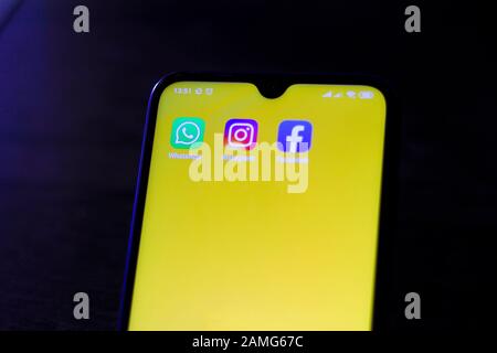 In this photo illustration, the WhatsApp, Instagram, Facebook, TikTok ...