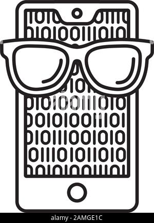 Smartphone icon. Outline smartphone vector icon color flat isolated ...