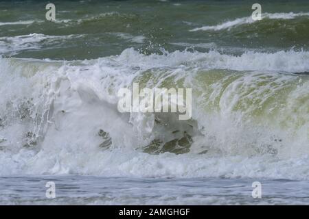 Breaking Wave, Vorupor, Nationalpark Thy, Thisted, North Sea, North ...