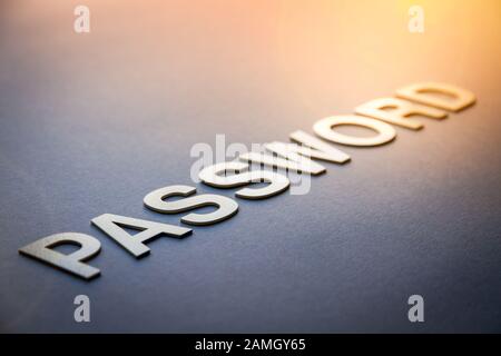 Word password written with white solid letters on a board Stock Photo ...