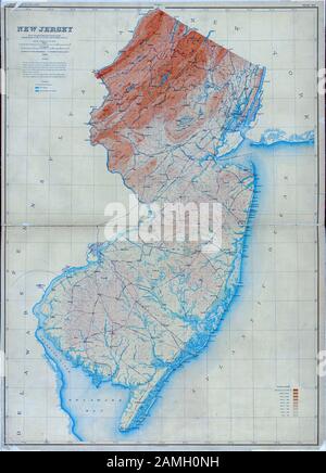 Relief map of the state of New York, showing the boundaries of the ...