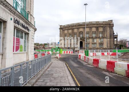 Churchill way flyover demolition works and construction site, Byrom way ...