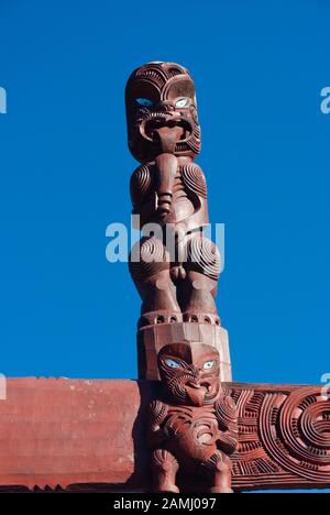 Maori artwork at Hamilton Gardens in Hamilton, Waikato, North Island ...