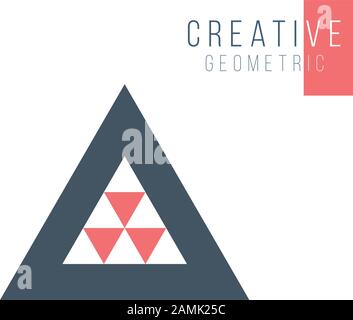 Abstract delta stylized sign line drawing vector illustration isolated ...