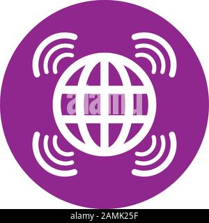sphere browser globe with wifi signal Stock Vector Image & Art - Alamy