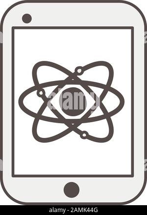 Smartphone and atom icon. Concept of science. Vector illustration, flat ...