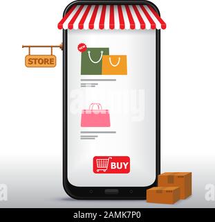 Mobile shopping e-commerce Stock Vector Image & Art - Alamy