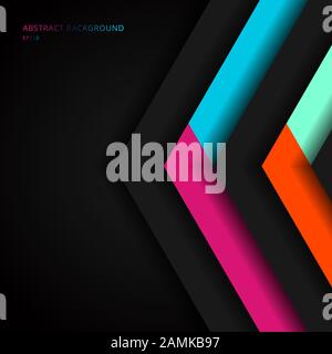 Abstract colorful overlap triangle pattern on white background with copy space, Vector ...