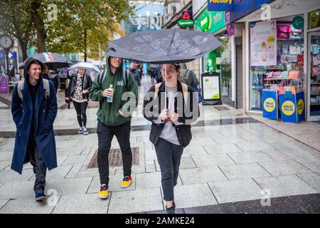 Rainy Weather in the Welsh Capital of Cardiff, UK Stock Photo - Alamy