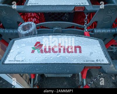 Auchan Supermarket Calais France Logo Hypermarket Stock Photo - Alamy