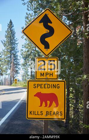 Speeding kills bears warning sign in California's Yosemite National ...