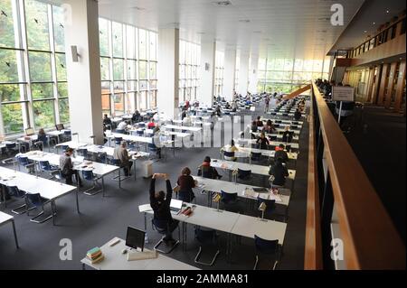 Large reading room in the Bavarian State Library on Ludwigstrasse in ...