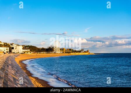 EXMOUTH, DEVON, UK - 3APR2019: The Big Beach Bus is an open-top bus ...
