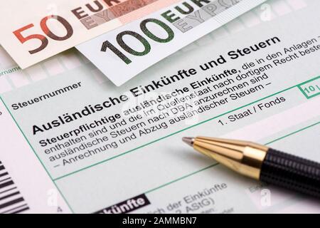 income tax return for tax office [automated translation] Stock Photo ...
