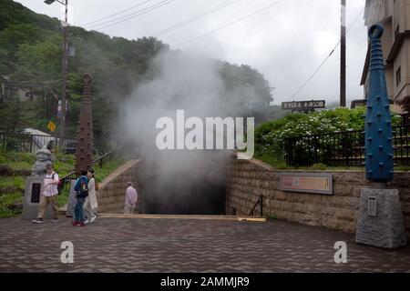 steam geyser in Sengen Park, Noboribetsu Onsen,Noboribetsu,Shikotsu ...