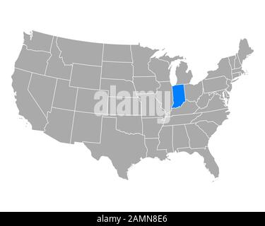 Map of Indiana in USA Stock Photo - Alamy