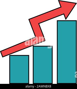 Increase arrow and bars design, workflow infographic data information business analytics and ...