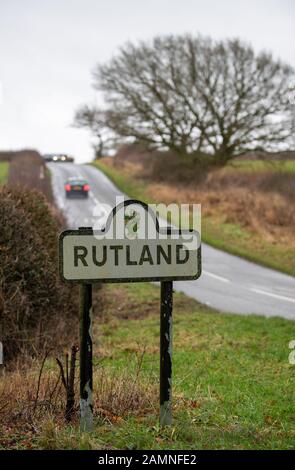 Rutland county road sign, Rutland, England, UK Stock Photo - Alamy
