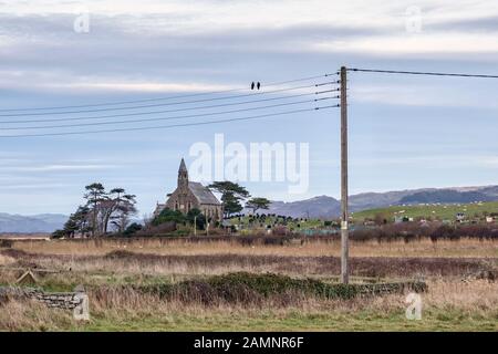 LANDSCAPE VIEW OF THE SEASIDE TOWN OF BORTH CEREDIGION WALES Stock ...