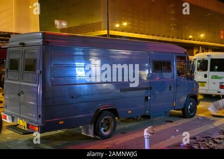 PolyU, Hong Kong - Nov 18, 2019: The second day of the Siege of PolyU ...