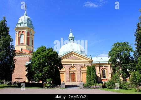 The beautiful red-brick Kanta-Loimaa Church in Hirvikoski, Loimaa ...