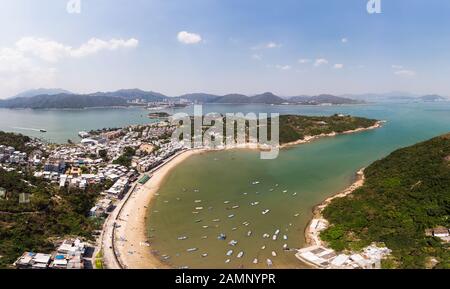 hong kong outlying island peng chau aerial view Stock Photo - Alamy