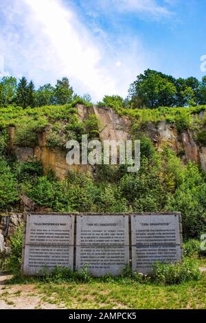 Mauthausen: Mauthausen concentration camp, rock quarry at the base of ...