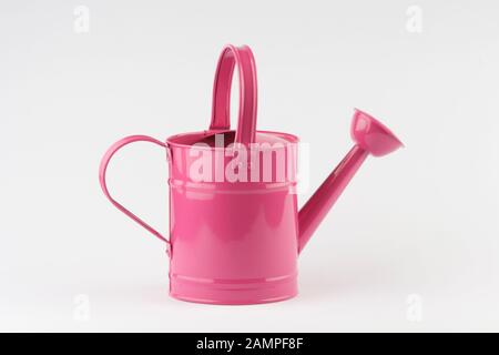 Pink watering can isolated on white background Stock Photo - Alamy