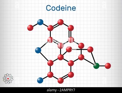 Codeine chemical formula. Codeine structural chemical formula isolated ...